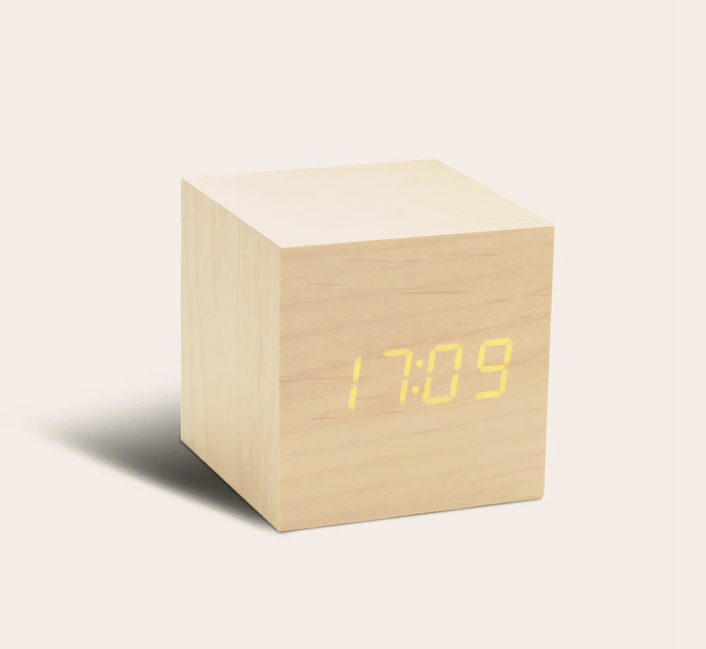Wooden Cube Click Clock | Bookblock | Custom Notebooks, Journals and Stationery