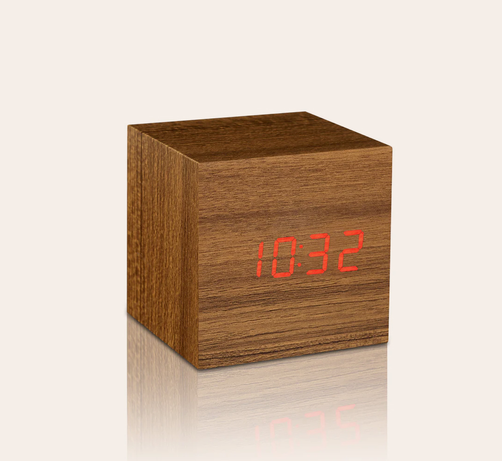 Wooden Cube Click Clock | Bookblock | Custom Notebooks, Journals and ...