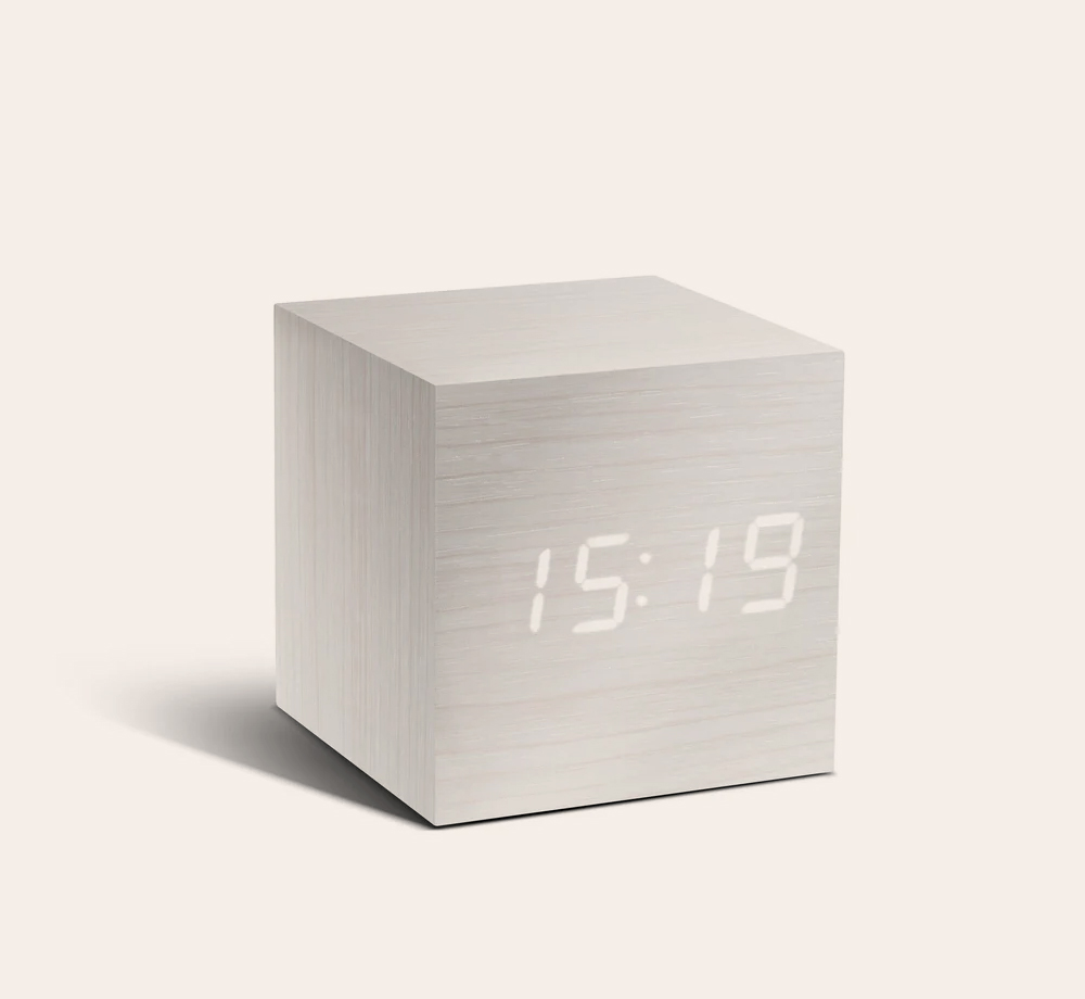 Wooden Cube Click Clock | Bookblock | Custom Notebooks, Journals and ...