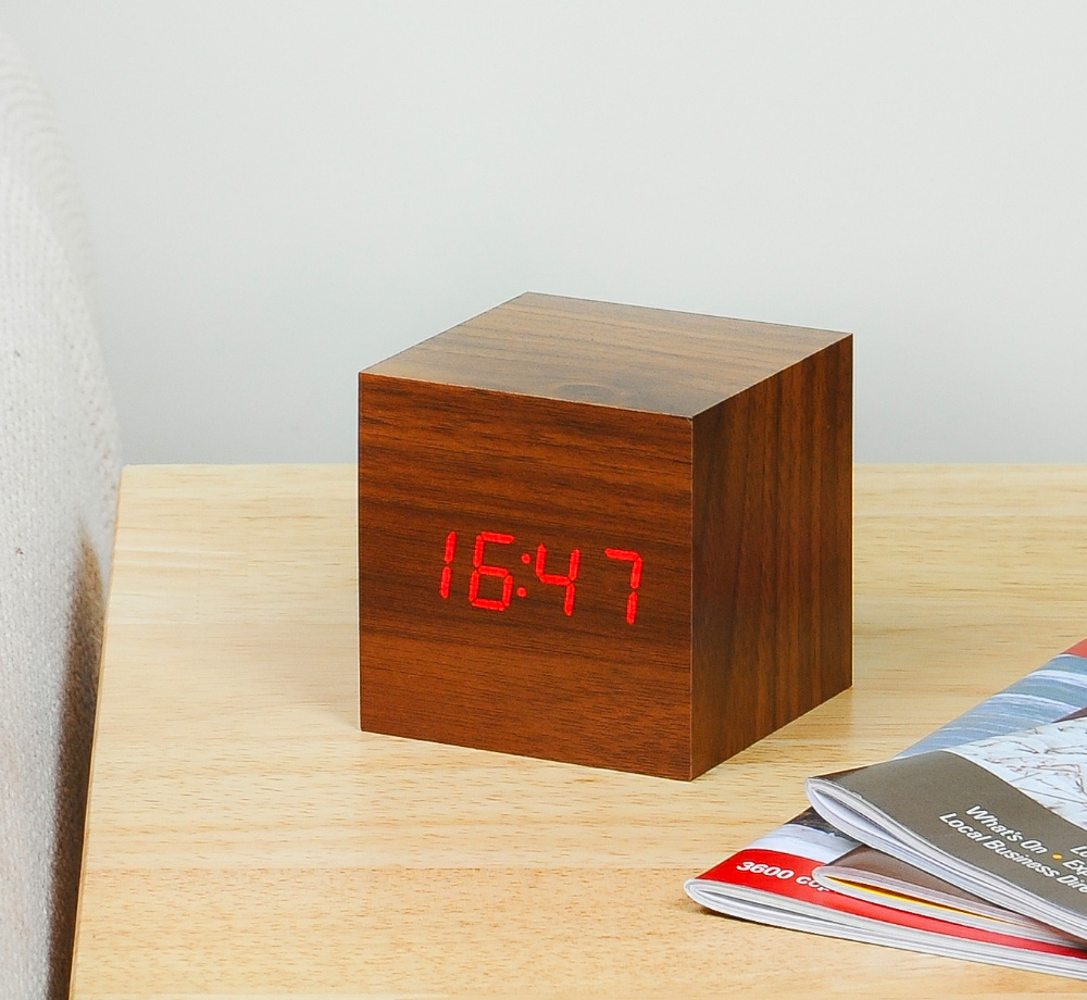 Wooden Cube Click Clock | Bookblock | Custom Notebooks, Journals and ...